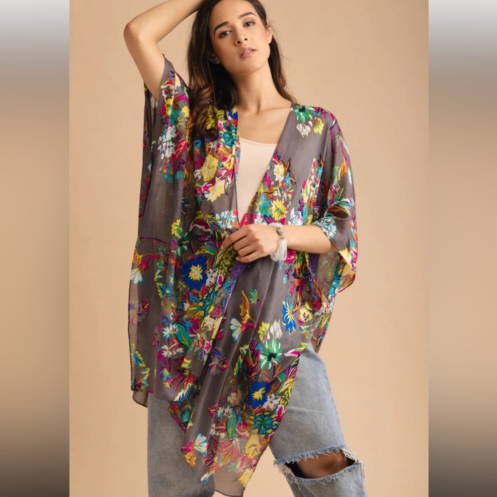 New Saachi Floral Kimono - Gem